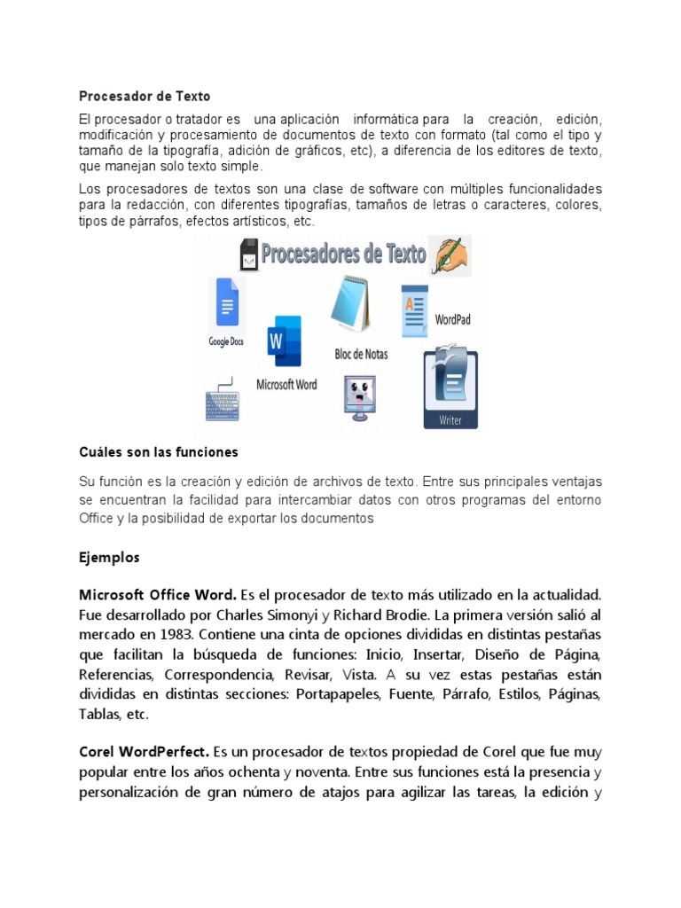 Procesador de Texto | PDF | Procesador de textos | Desarrollo de software
