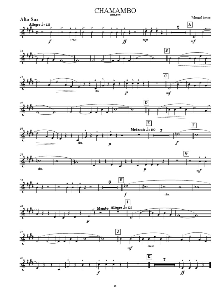 CHAMAMBO - Alto Sax | PDF