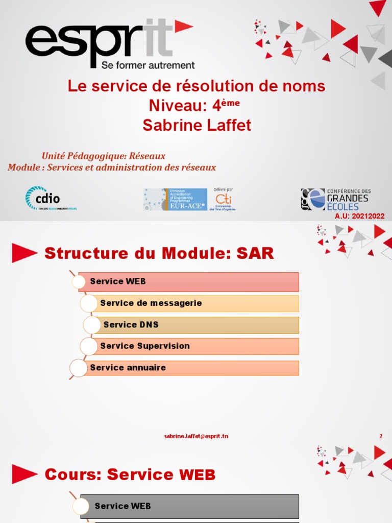 Le Service de Résolution de Noms Niveau: 4 Sabrine Laffet | PDF