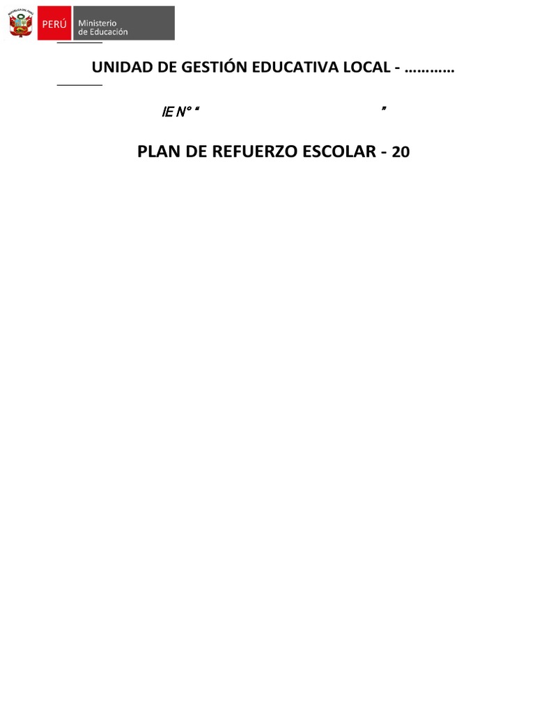 Plan De Refuerzo Escolar Pdf Evaluación Enseñando