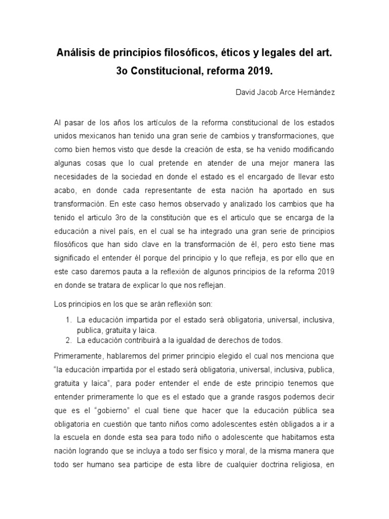 Análisis de Principios Filosóficos 2019 | PDF | Estado (política) | Nación