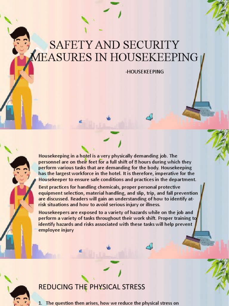 Safety and Security Measures in Housekeeping | PDF | Housekeeping ...