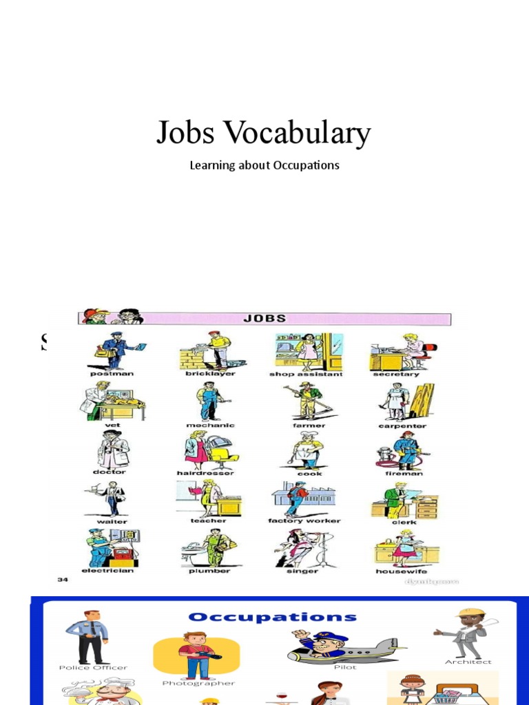 Jobs and Occupations Vocabulary Guide | PDF