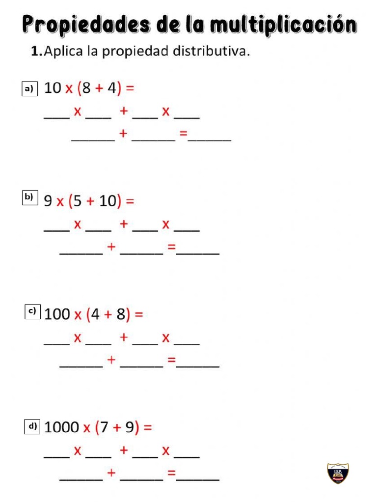 Ejercicios Propiedad Distributiva | PDF