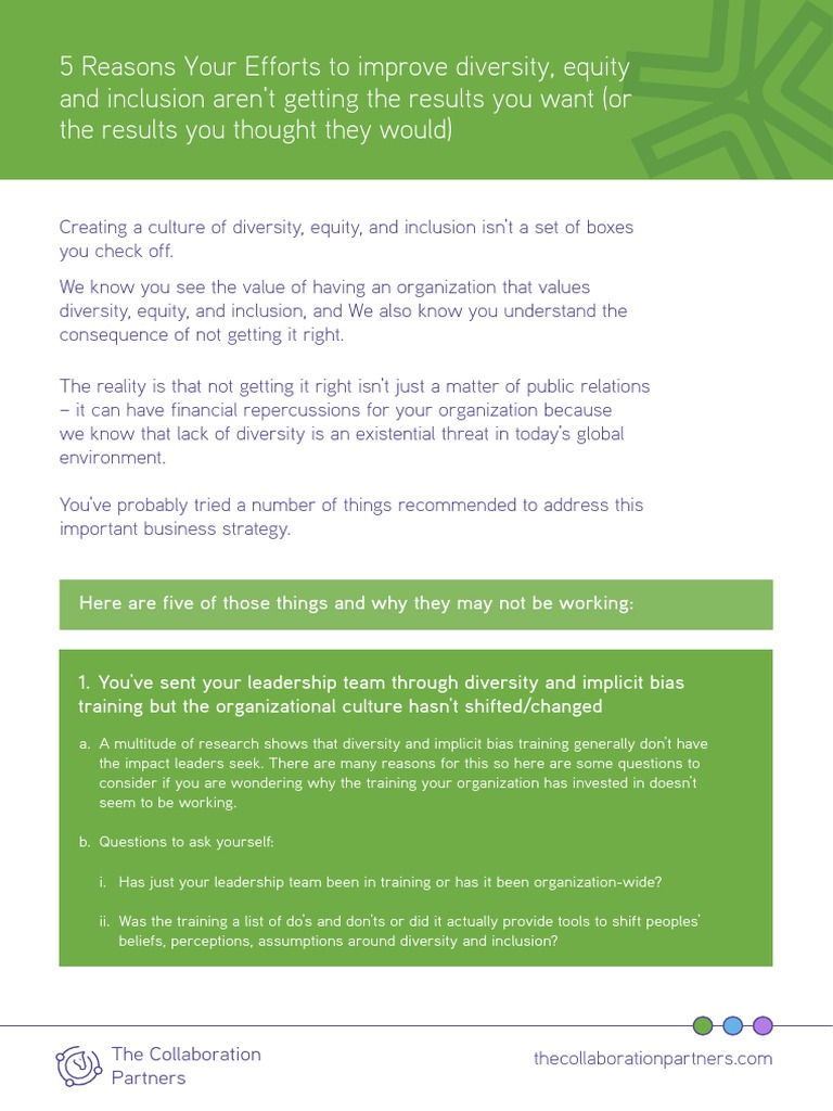 5-Reasons-DEI-efforts Doest Work Properly | PDF