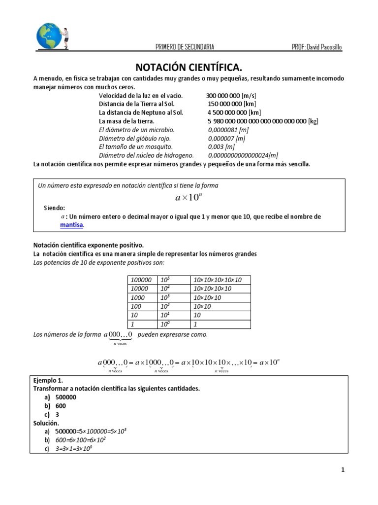 Notacion Cientifica | PDF | Exponenciación | Estrellas