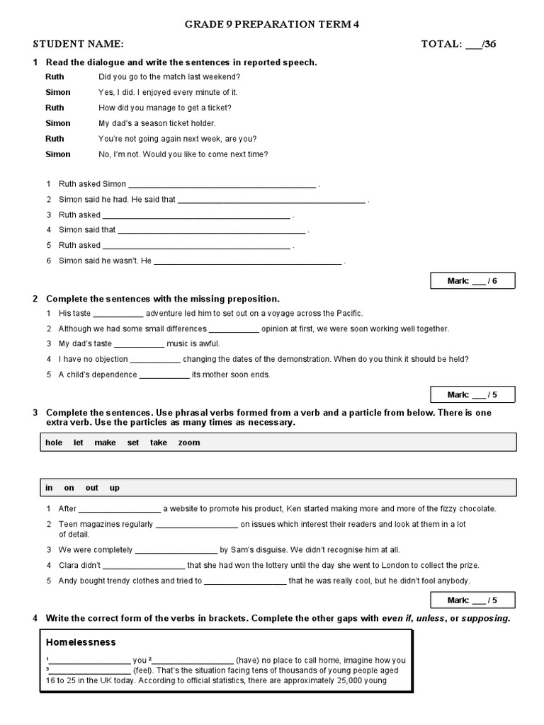 Grade 9 Dialogue and Grammar Exercises | PDF
