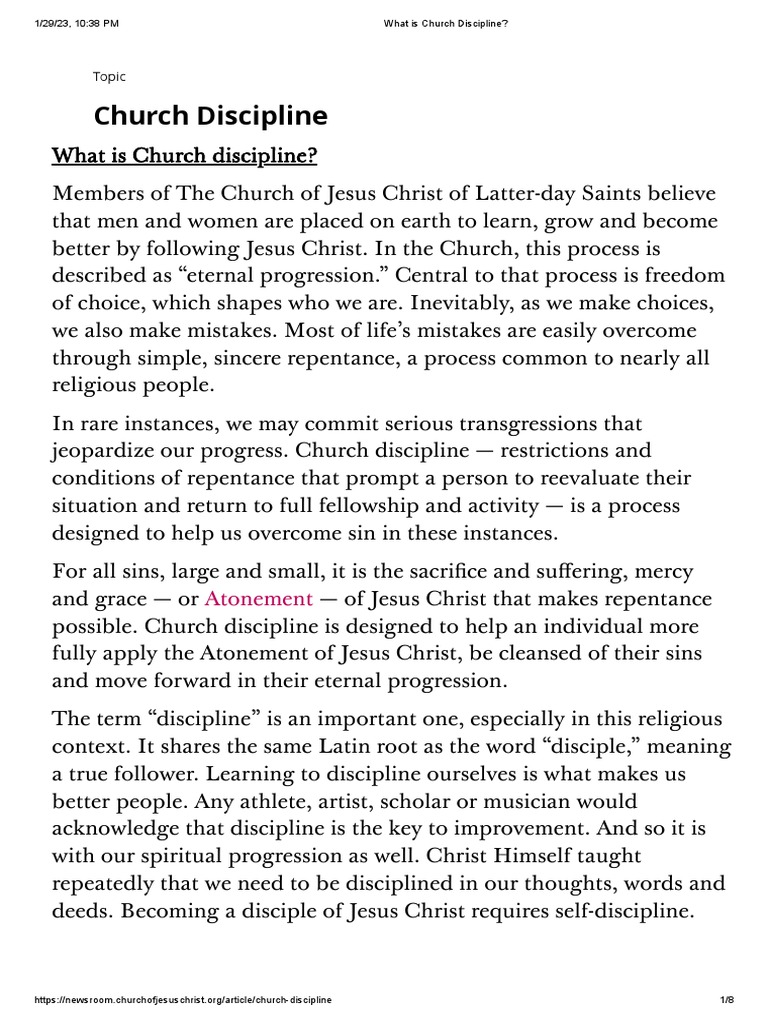 What Is Church Discipline | PDF