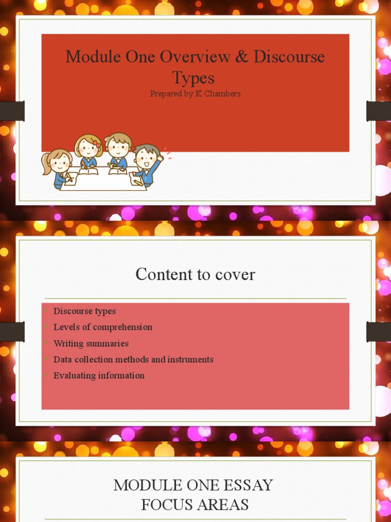 Module One - Discourse Types | PDF | Cognition | Communication
