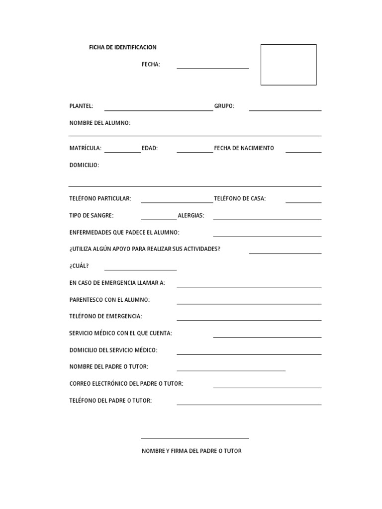 Ficha de Identificacion | PDF