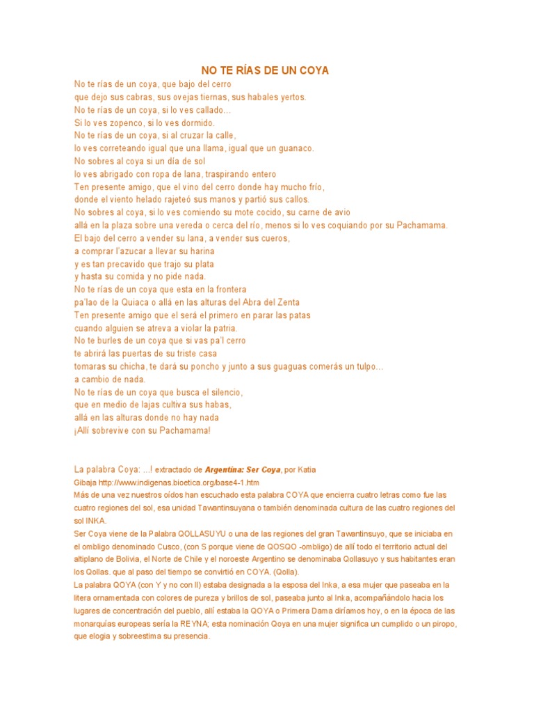 No Te Rías de Un Coya | PDF