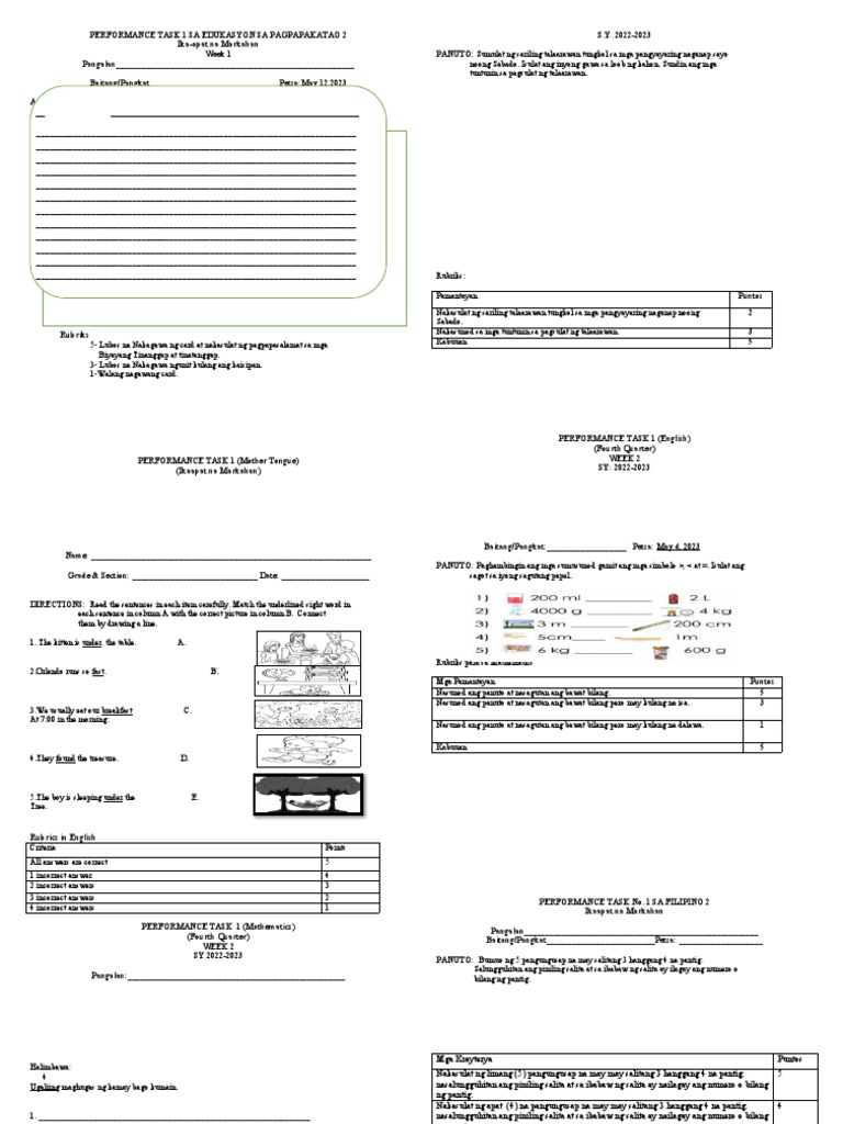 Performance Task | PDF