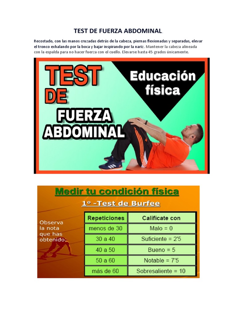 Test de Fuerza Abdominal Básico | PDF