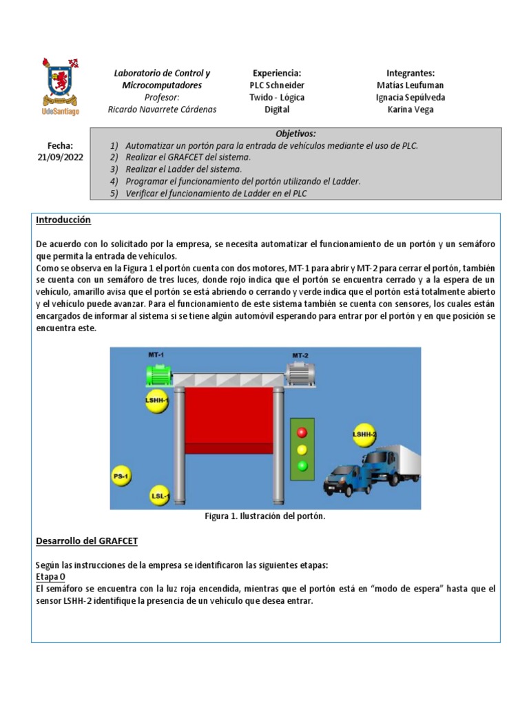 Automatización de un portón mediante PLC: Diseño del GRAFCET, Ladder y ...