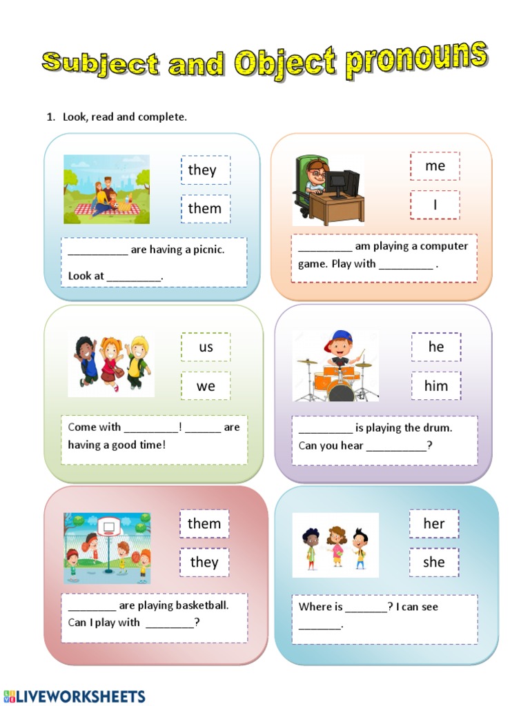 OBJECT PRONOUNS - Liveworksheets ID 1447754 - 12150828499942 | PDF