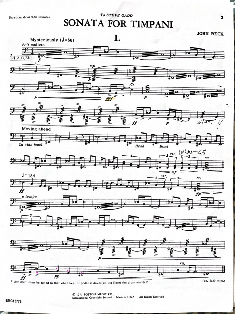 Beck - Sonata For Timpani | PDF