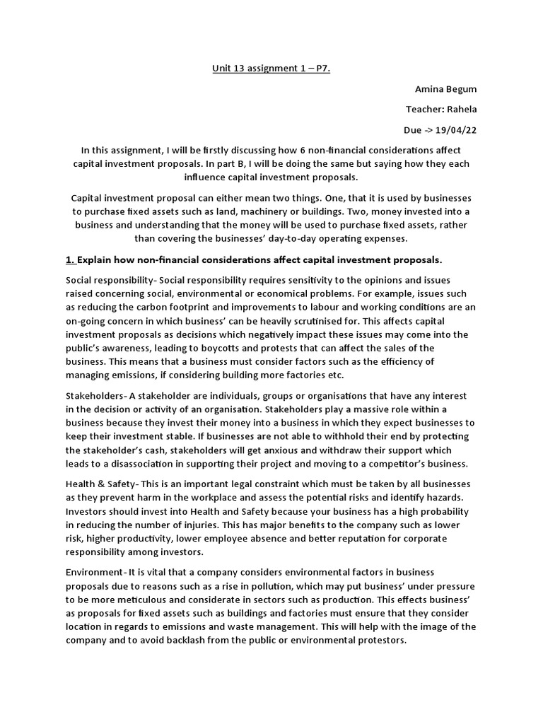 Unit 13 Assignment 1 p7 - Amina | PDF