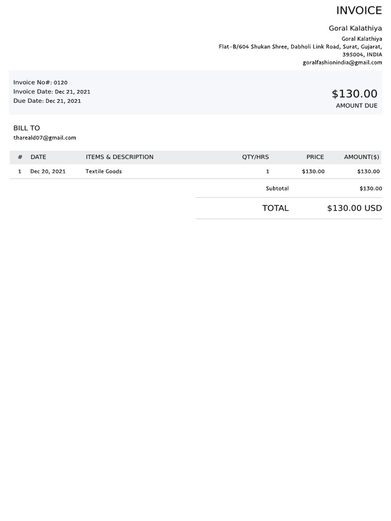 Invoice - 0120 | PDF