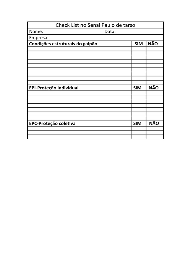 Check List de Inspeção de Segurança | PDF