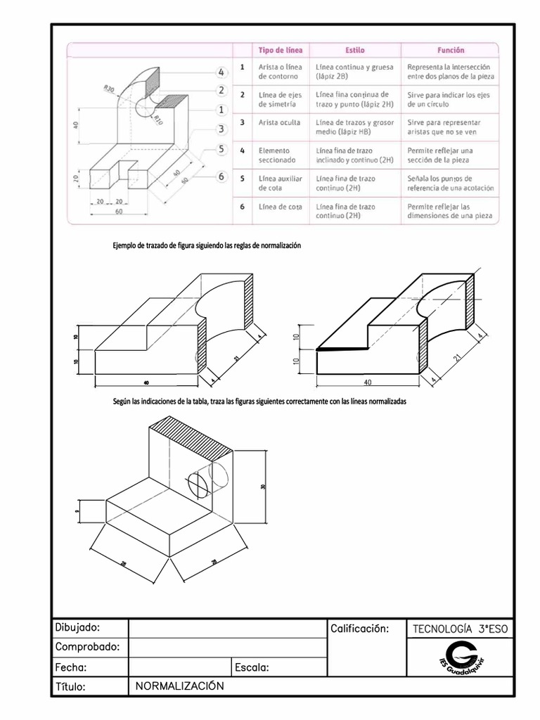 Tipos de Líneas en Dibujo Técnico | PDF