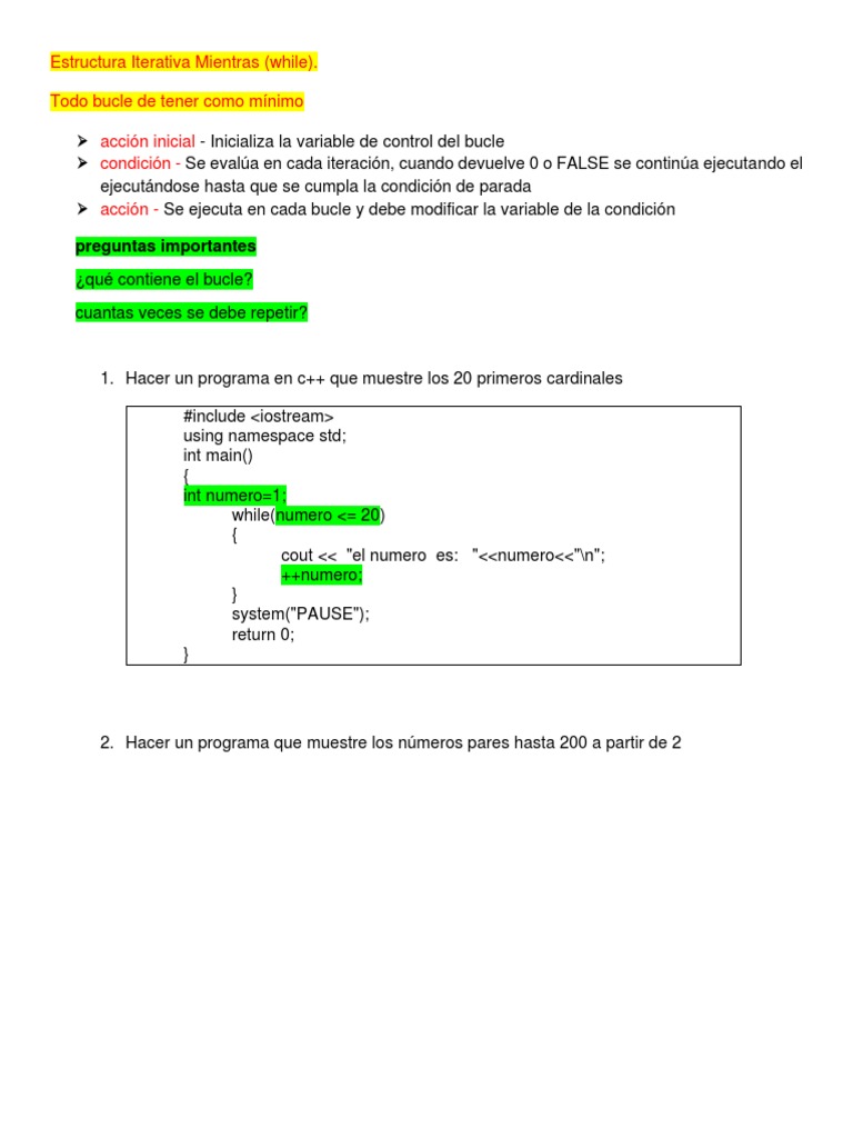 Jitorres - Ciclo While C++ | PDF | C ++ | Algoritmos