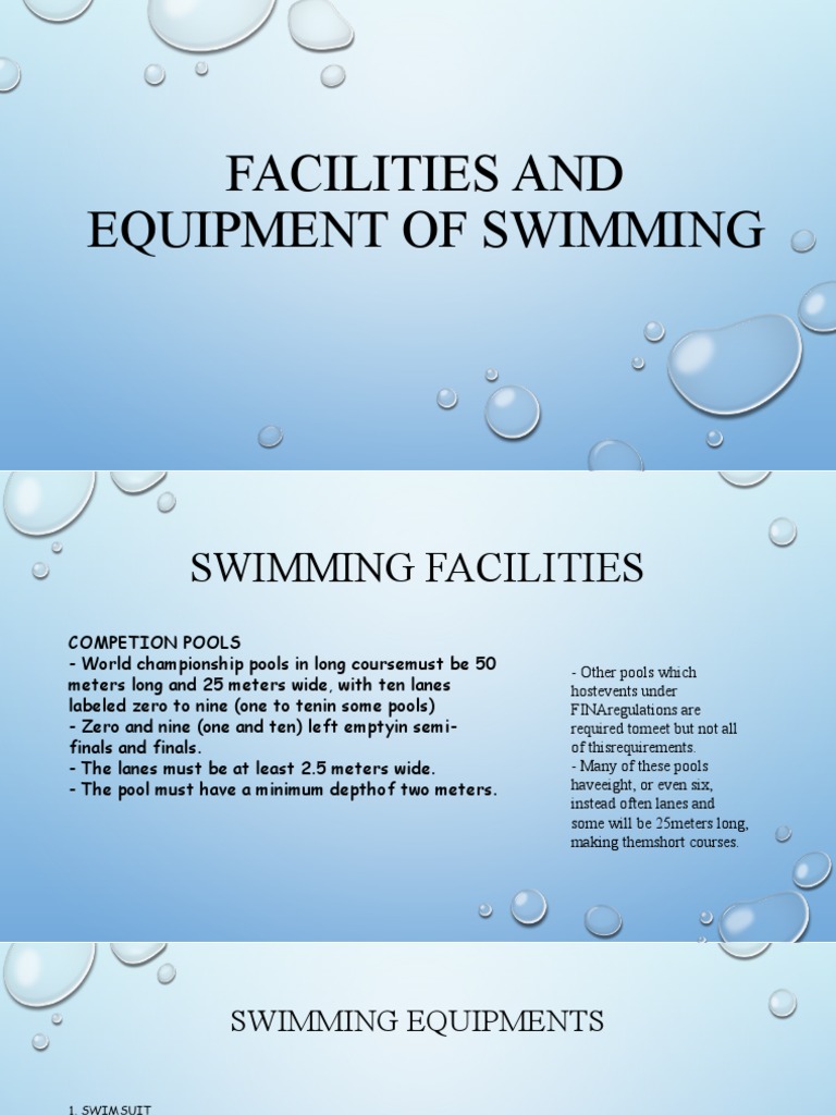 Facilities and Equipment of Swimming | PDF