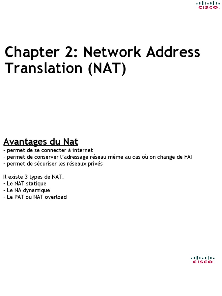 Chapter 2 Network Address Translation (NAT) | PDF | Technologie ...