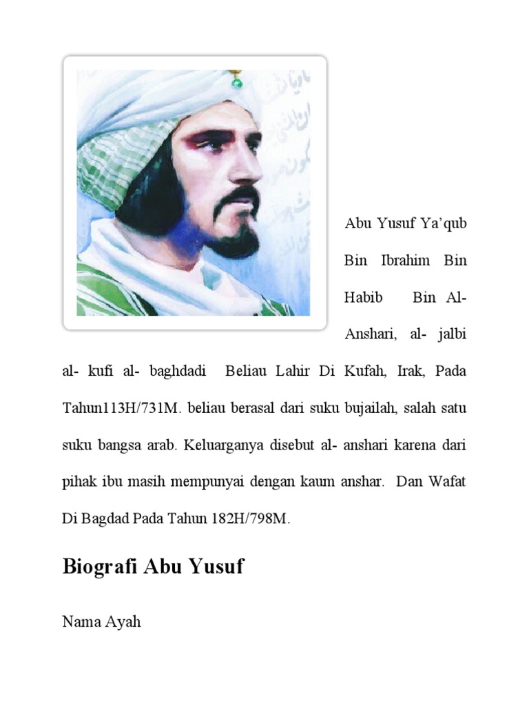 Abu Yusuf Ya | PDF