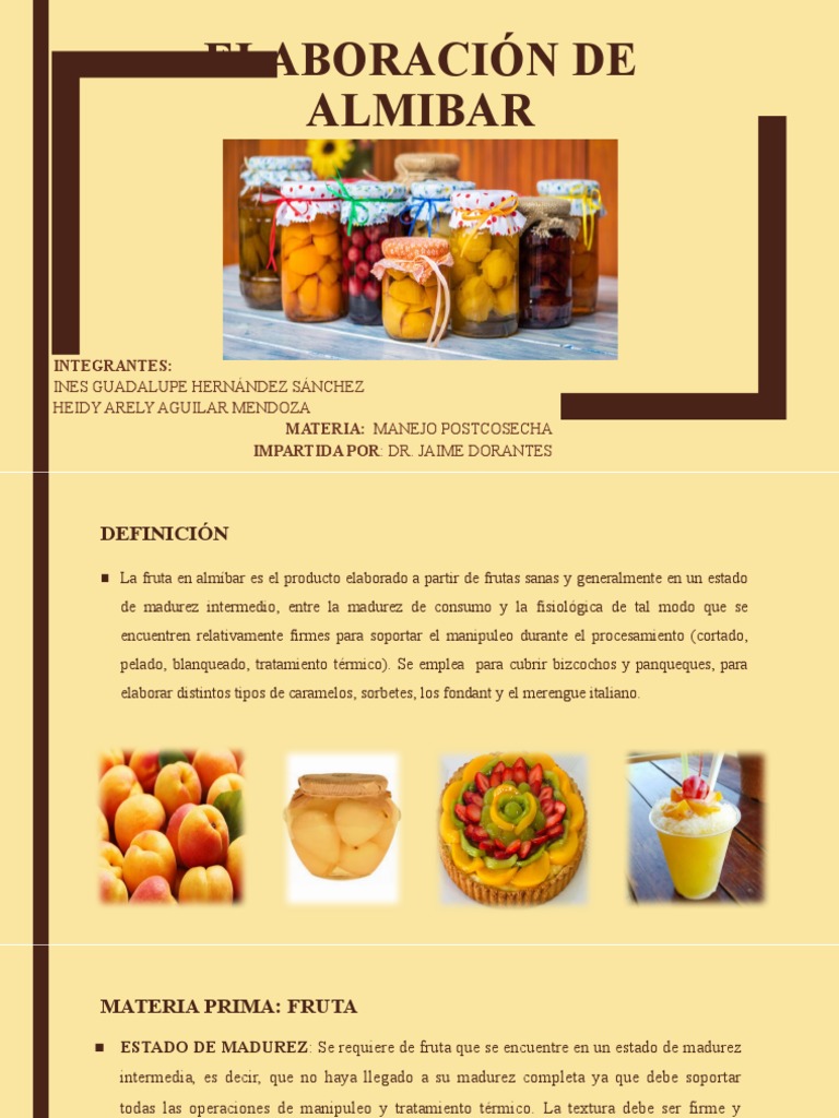 Elaboración de Almibar | PDF