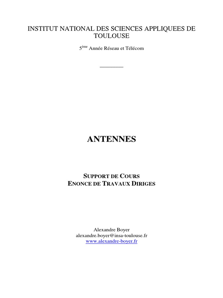 Cours Antennes Oct11 v4 5RT PDF | PDF