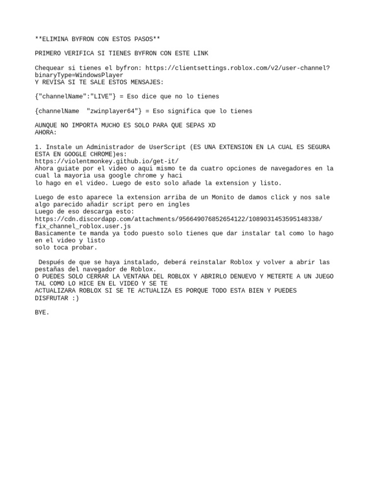 Cómo Eliminar Byfron en Roblox | PDF