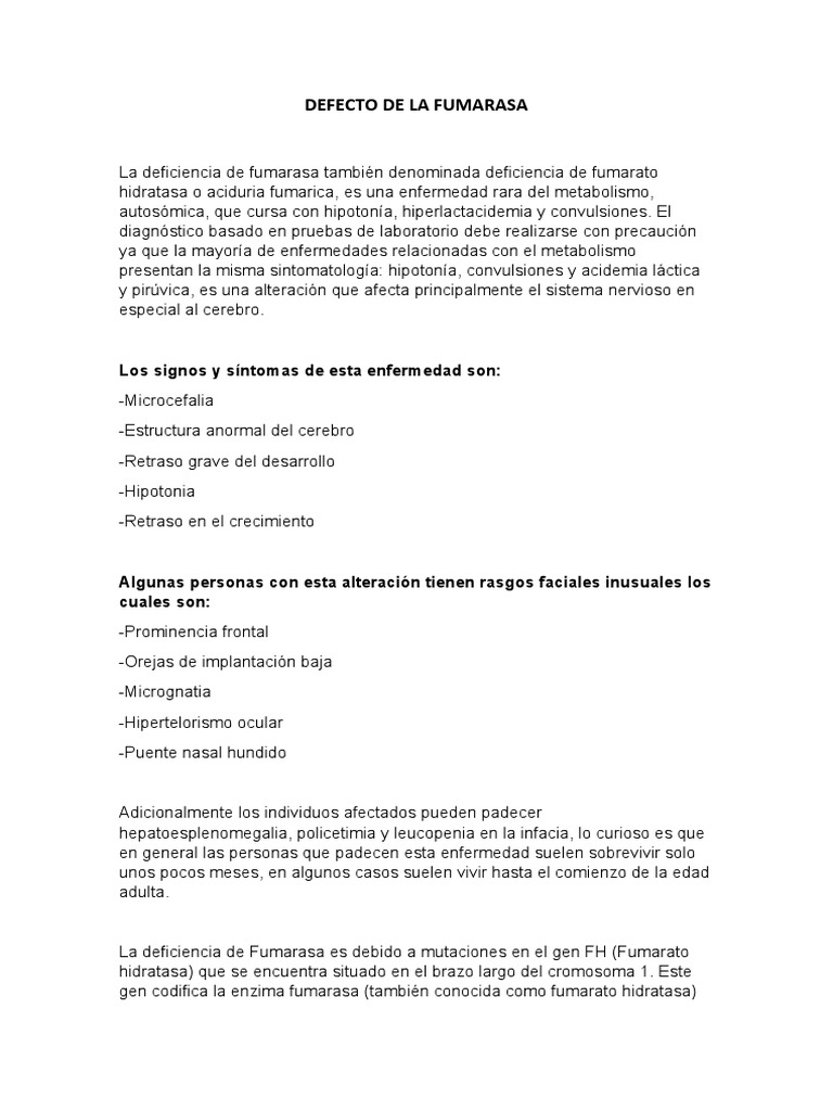 Defecto de La Fumarasa2 | PDF