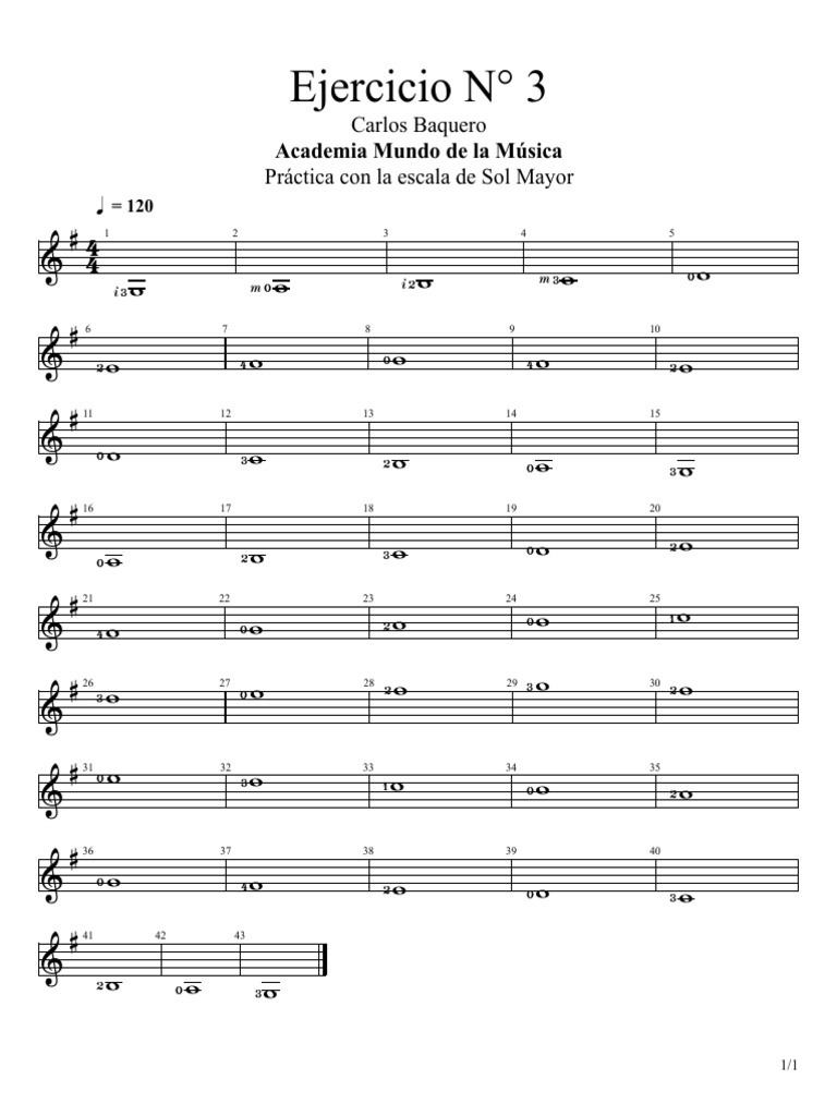 Ejercicio 3 Escala de Sol Mayor | PDF