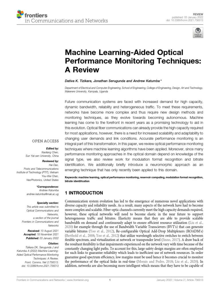 Machine Learning-Aided Optical Performance Monitor | PDF Machine Learning-Aided Optical Performance Monitor | PDF