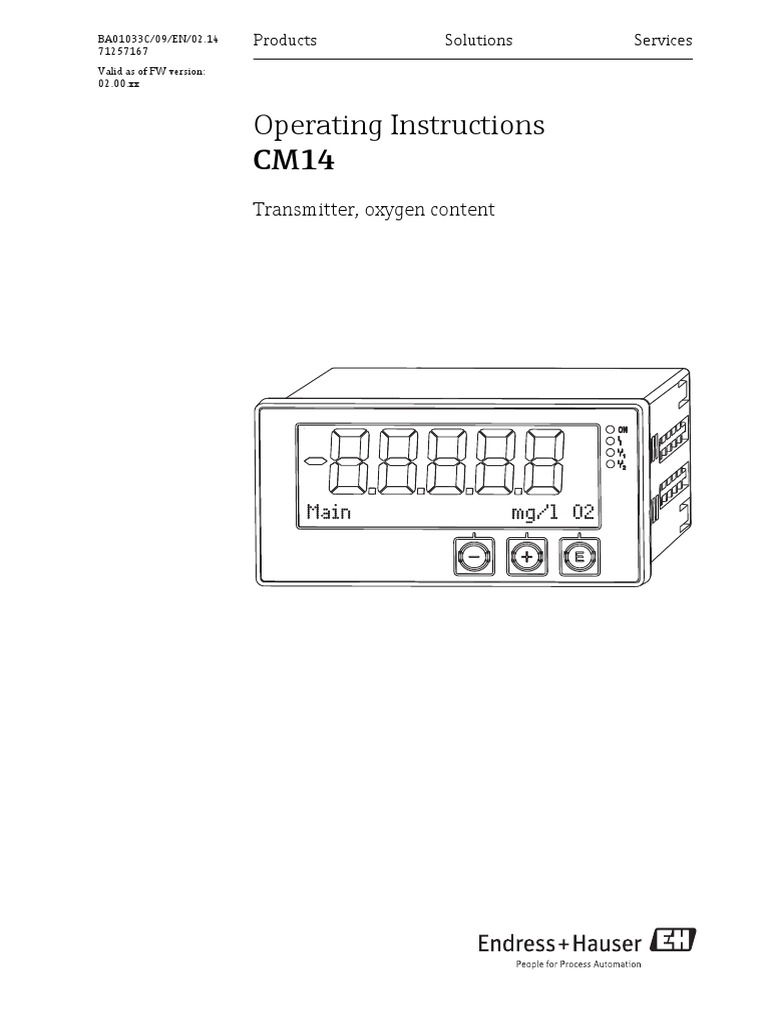 Endress Liquiline CM14 | PDF | Relay | Menu (Computing)