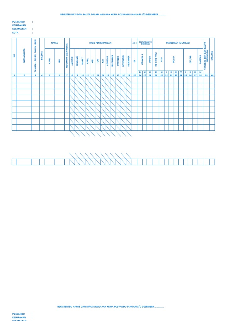 12 Format Buku Posyandu | PDF
