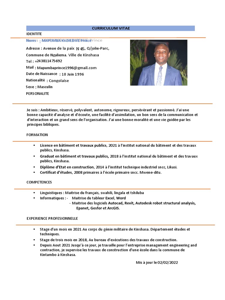 CV Prince Mis A Jour | PDF