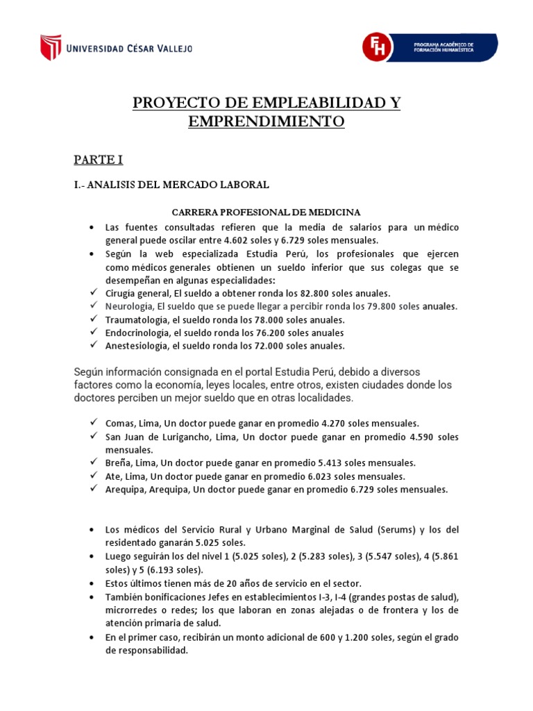 Proyecto de Empleabilidad y Emprendimiento 1 | PDF