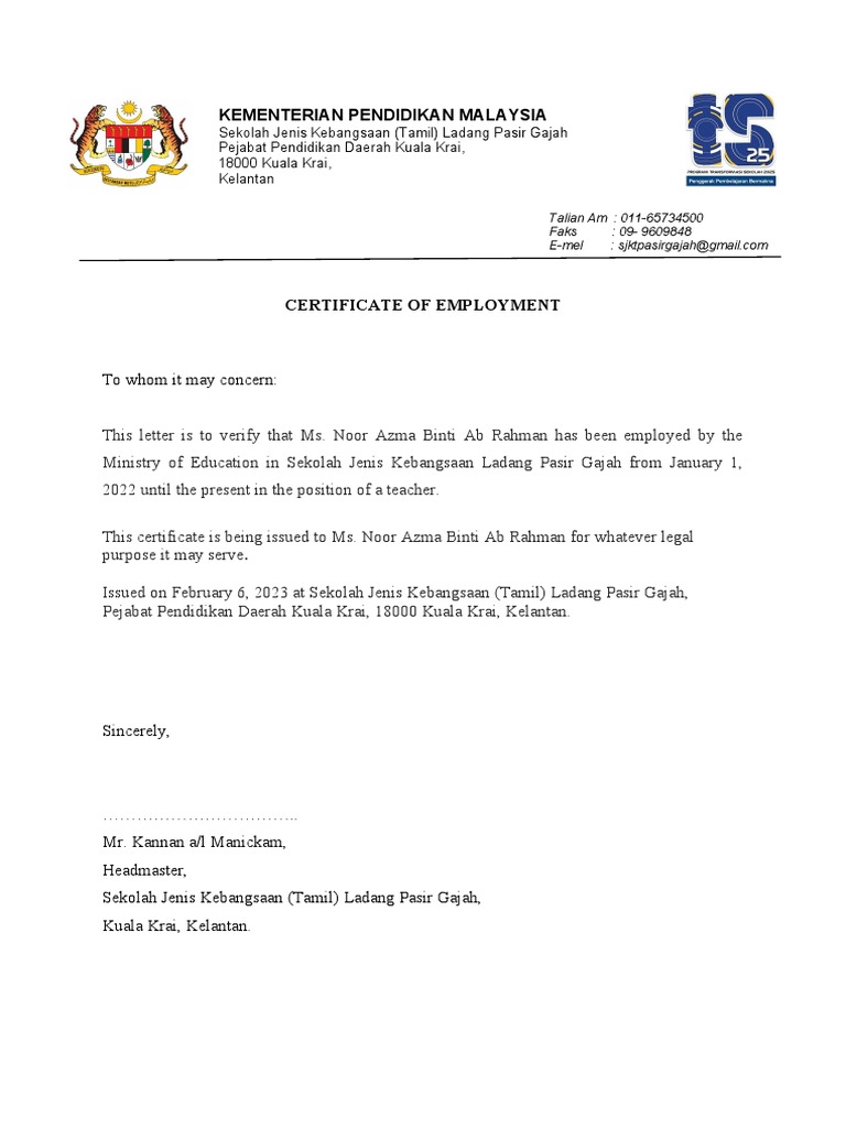 Certificate of Employment | PDF