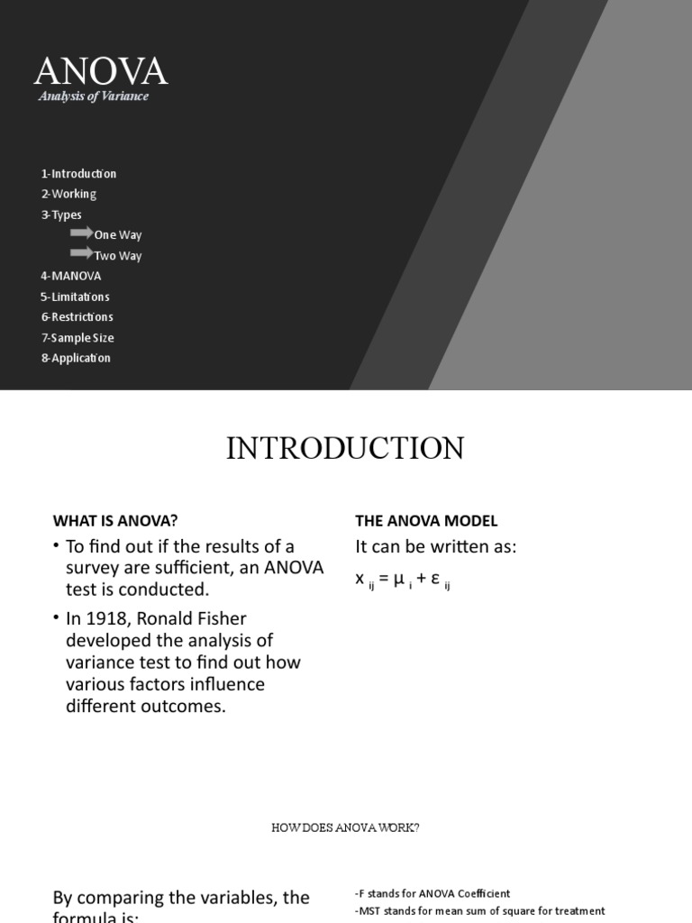 ANOVA Presentation | PDF | Analysis Of Variance | Errors And Residuals