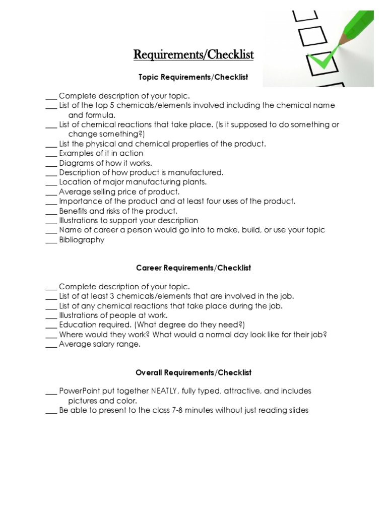 Requirement Checklist | PDF