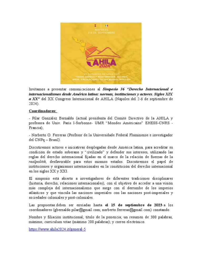 Divulgación Simposio AHILA 23 | PDF