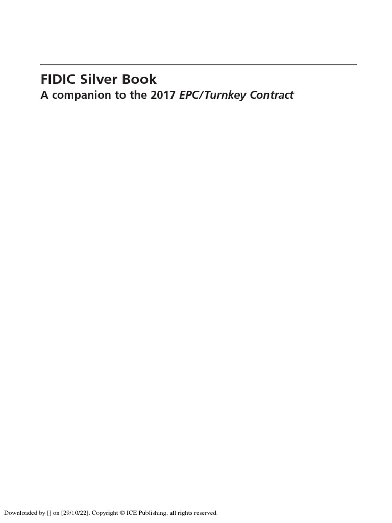 FIDIC Silver Book 2017 | PDF