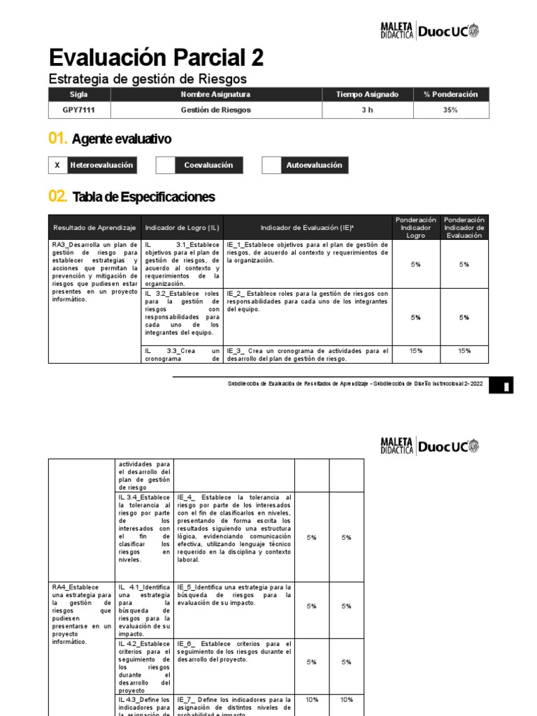 Parcial 2 Gpy7111 1-23 | PDF | Evaluación | Diseño instruccional