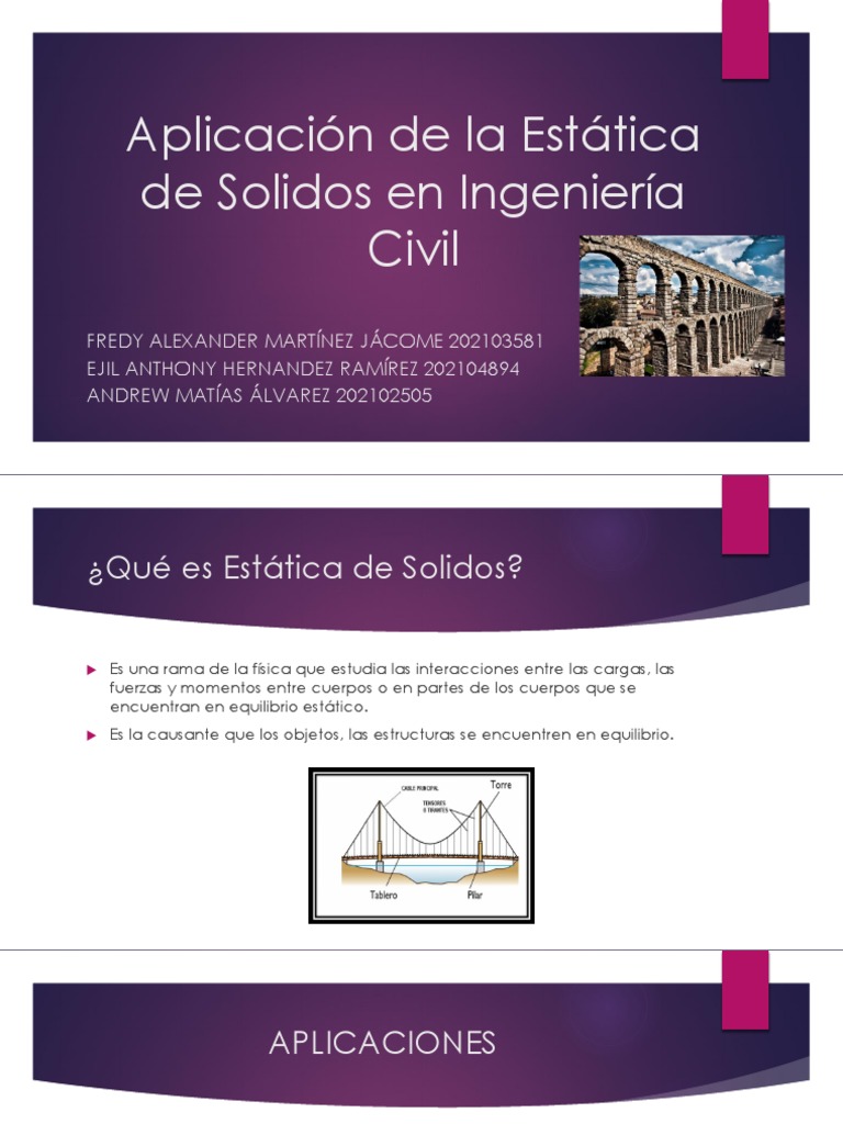 Aplicación de La Estática de Solidos en Ingeniería | PDF