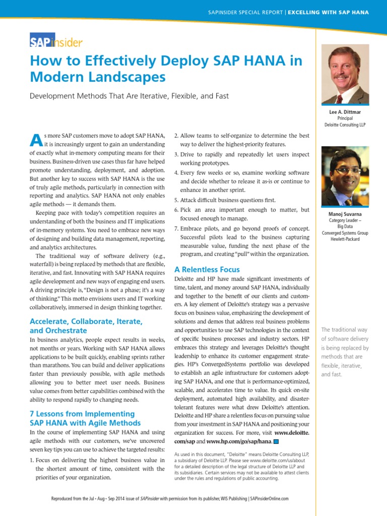 GX Cons Tech Effectively Deploy Sap Hana Modern Landscapes | PDF | Agile Software Development ...