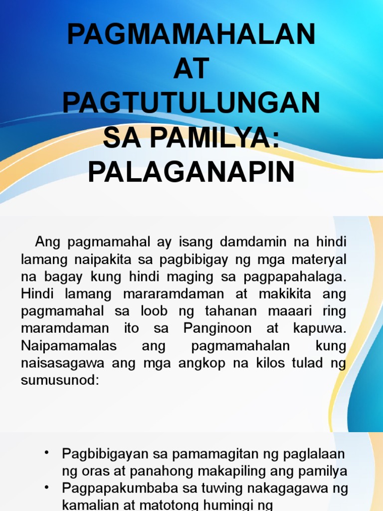 Pagmamahalan at Pagtutulungan Sa Pamilya | PDF