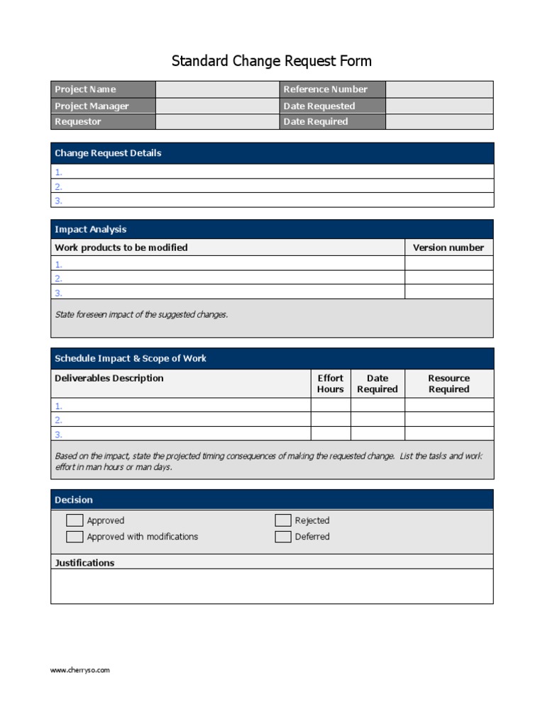Change Request Form | PDF