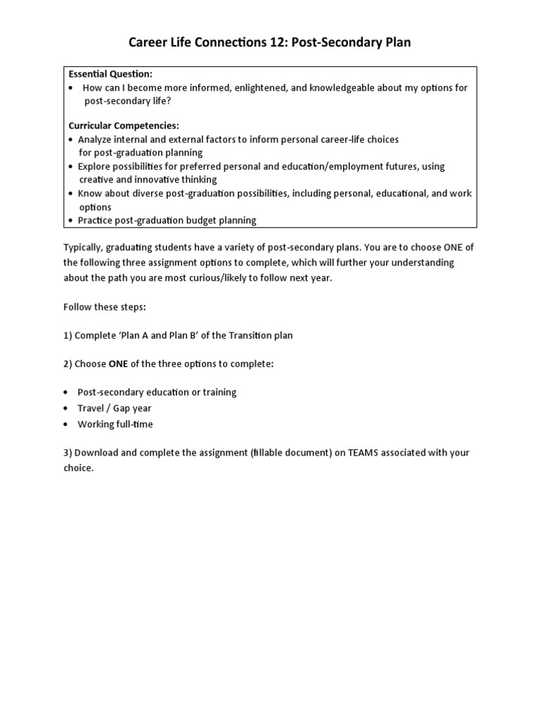 Post-Secondary Planning Guide | PDF