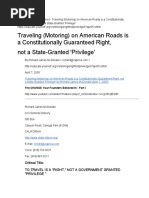 Right To Travel | PDF | Natural And Legal Rights | U.S. State